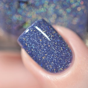 Better Days - Muted Midnight Blue Holographic Nail Polish - Etsy