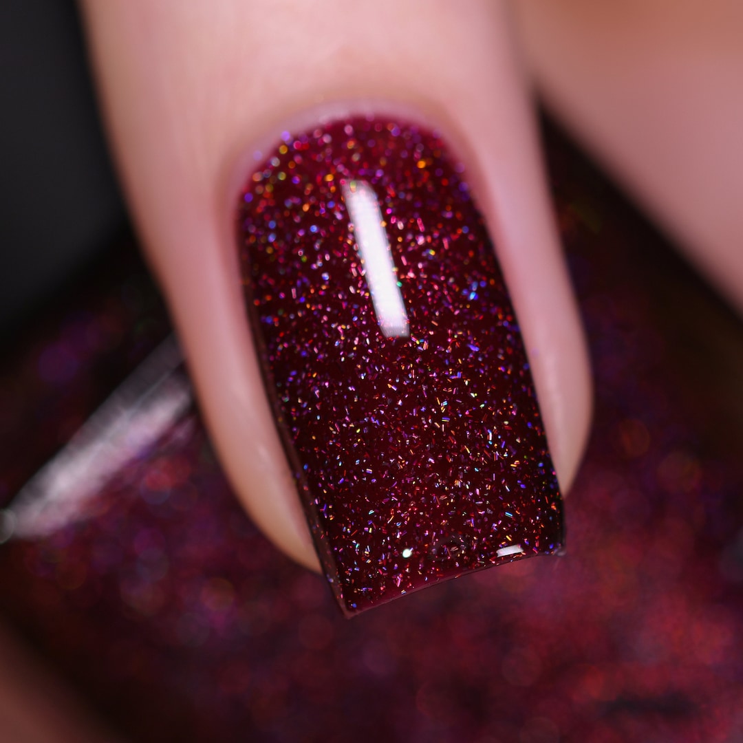 Diablo - Vampy Oxblood Holographic Nail Polish - Etsy