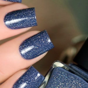 Better Days - Muted Midnight Blue Holographic Nail Polish - Etsy