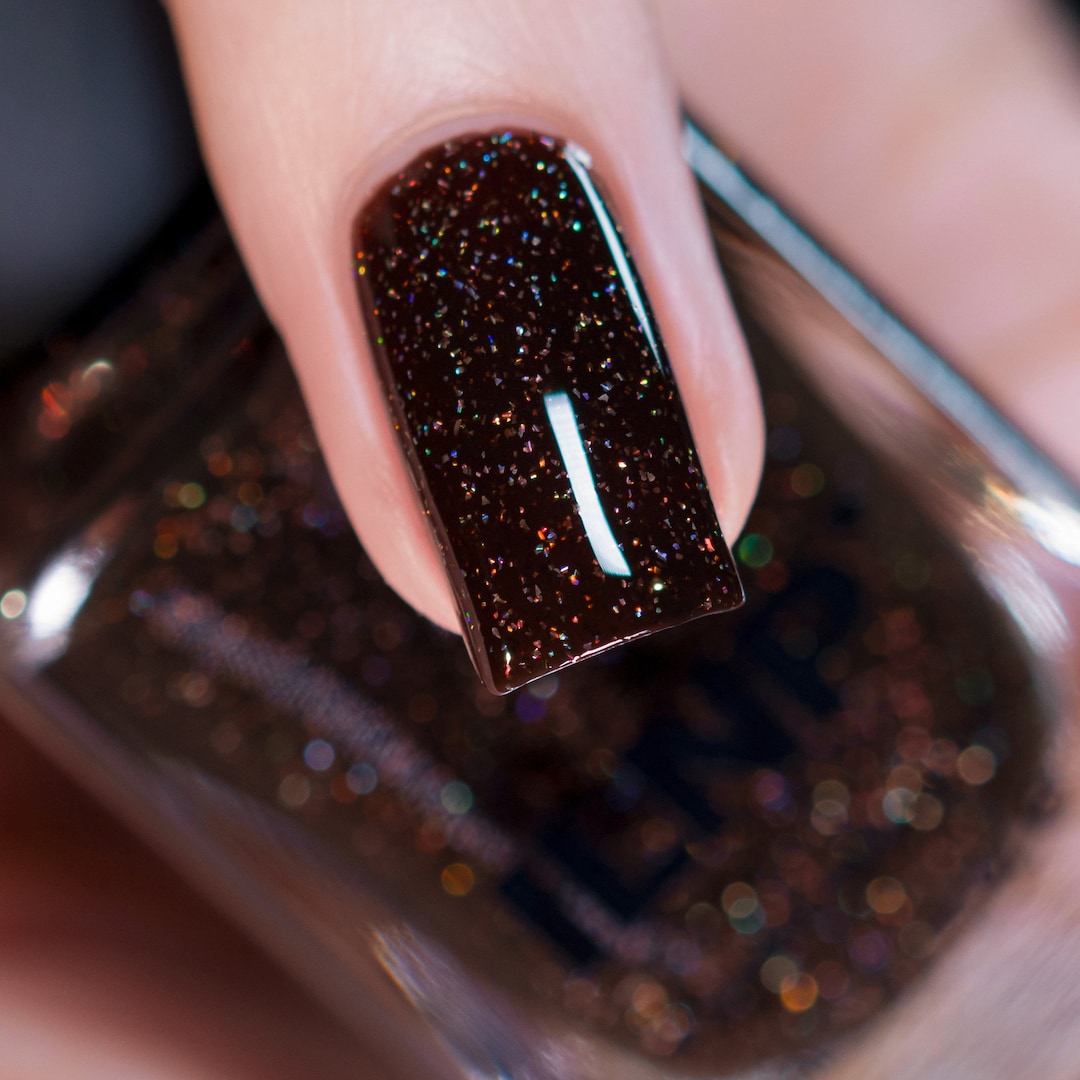 Bear Hug - Cozy Cocoa Brown Holographic Jelly Nail Polish - Etsy