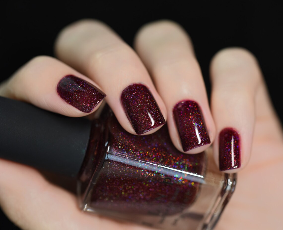Diablo Vampy Oxblood Holographic Nail Polish - Etsy