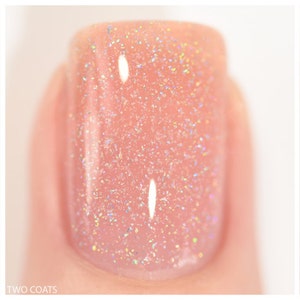 Sweet Pea - Seashell Pink Holographic Sheer Jelly Nail Polish - Etsy