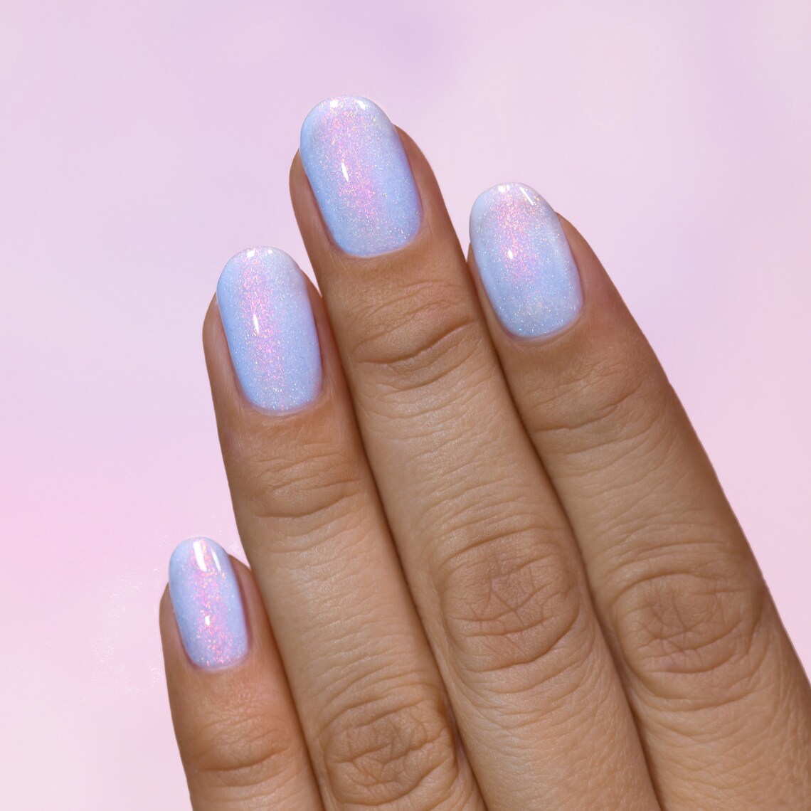 Rainshower - Pastel Periwinkle Blue Shimmer Nail Polish - Etsy