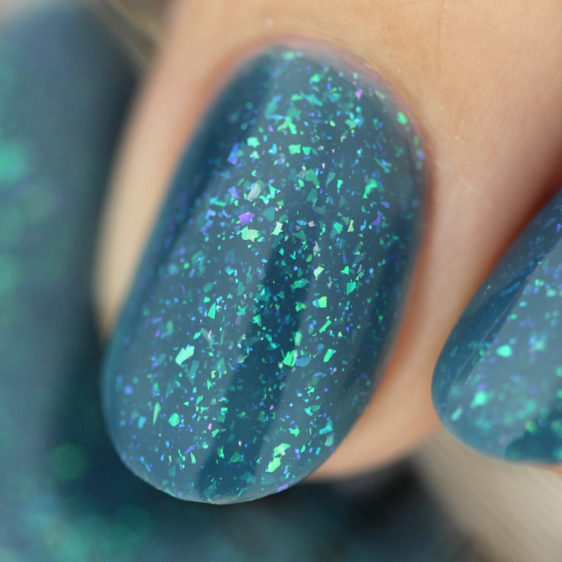 The Message - Celadon Blue Jelly Shimmer Nail Polish - Etsy