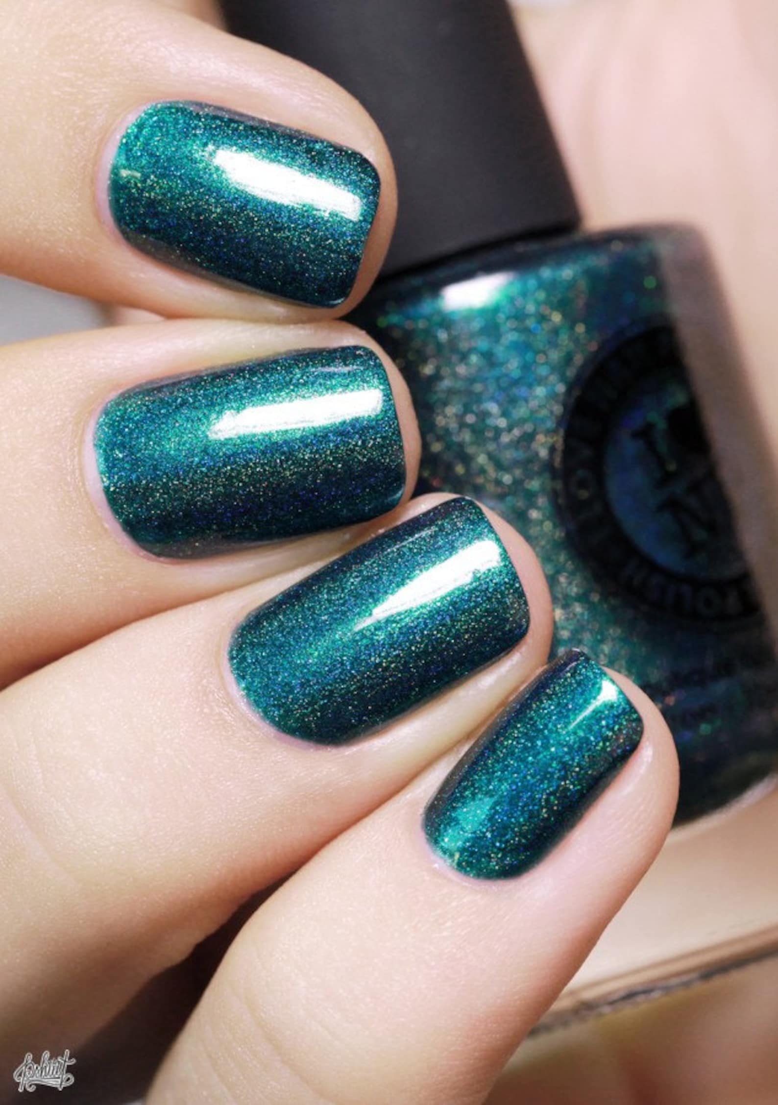 Fall Semester Deep Dark Teal Holographic Nail Polish - Etsy