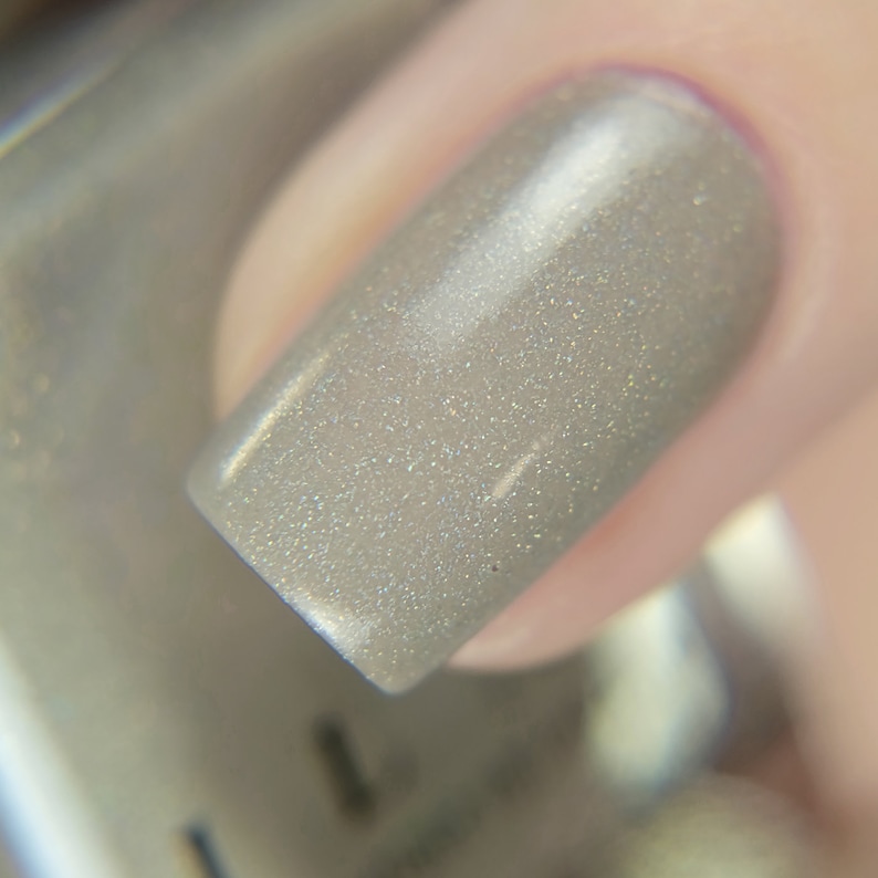 Set in Stone Creamy Greige Holographic Nail Polish - Etsy