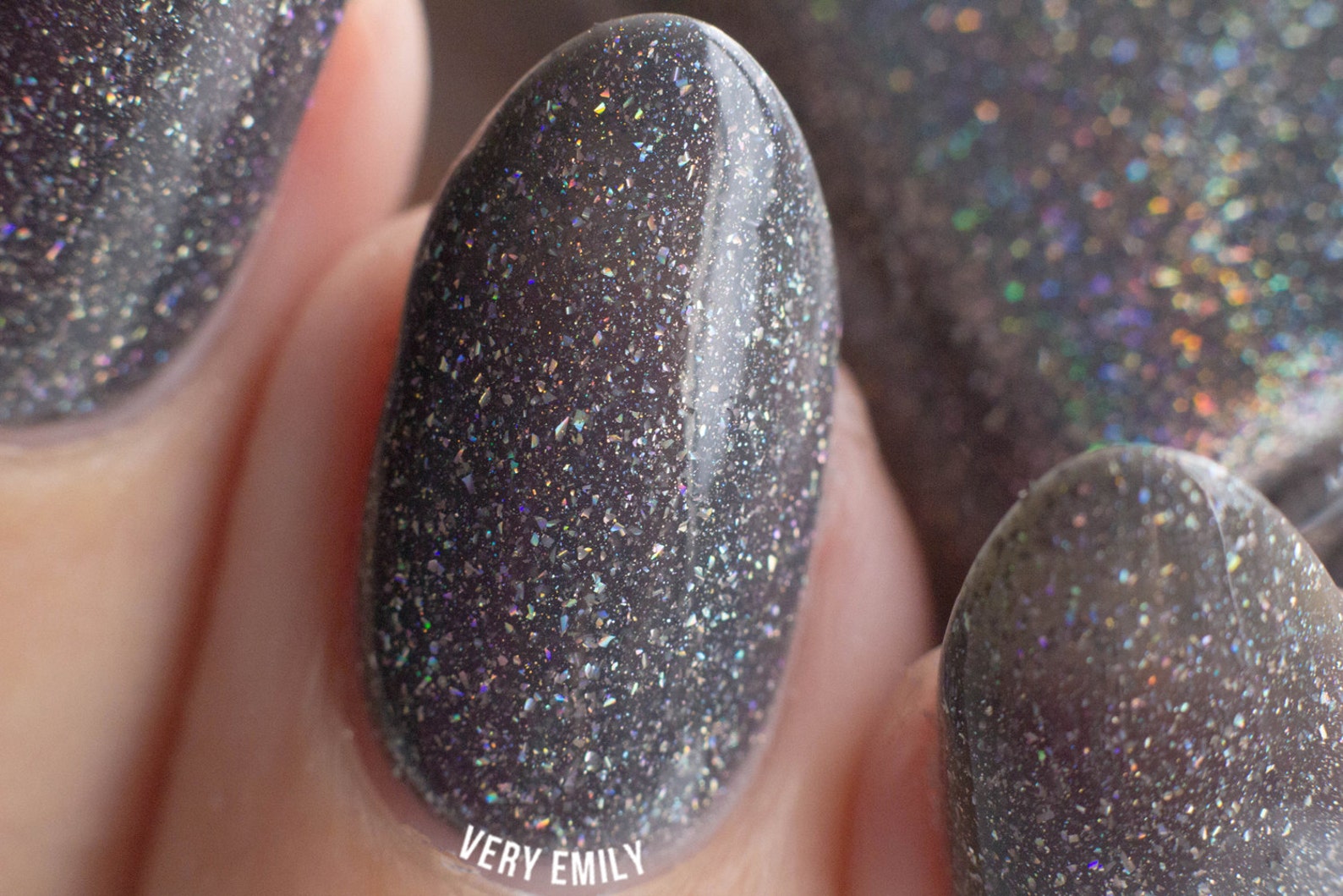La Catedral Neutral Charcoal Grey Holographic Sheer Jelly Etsy