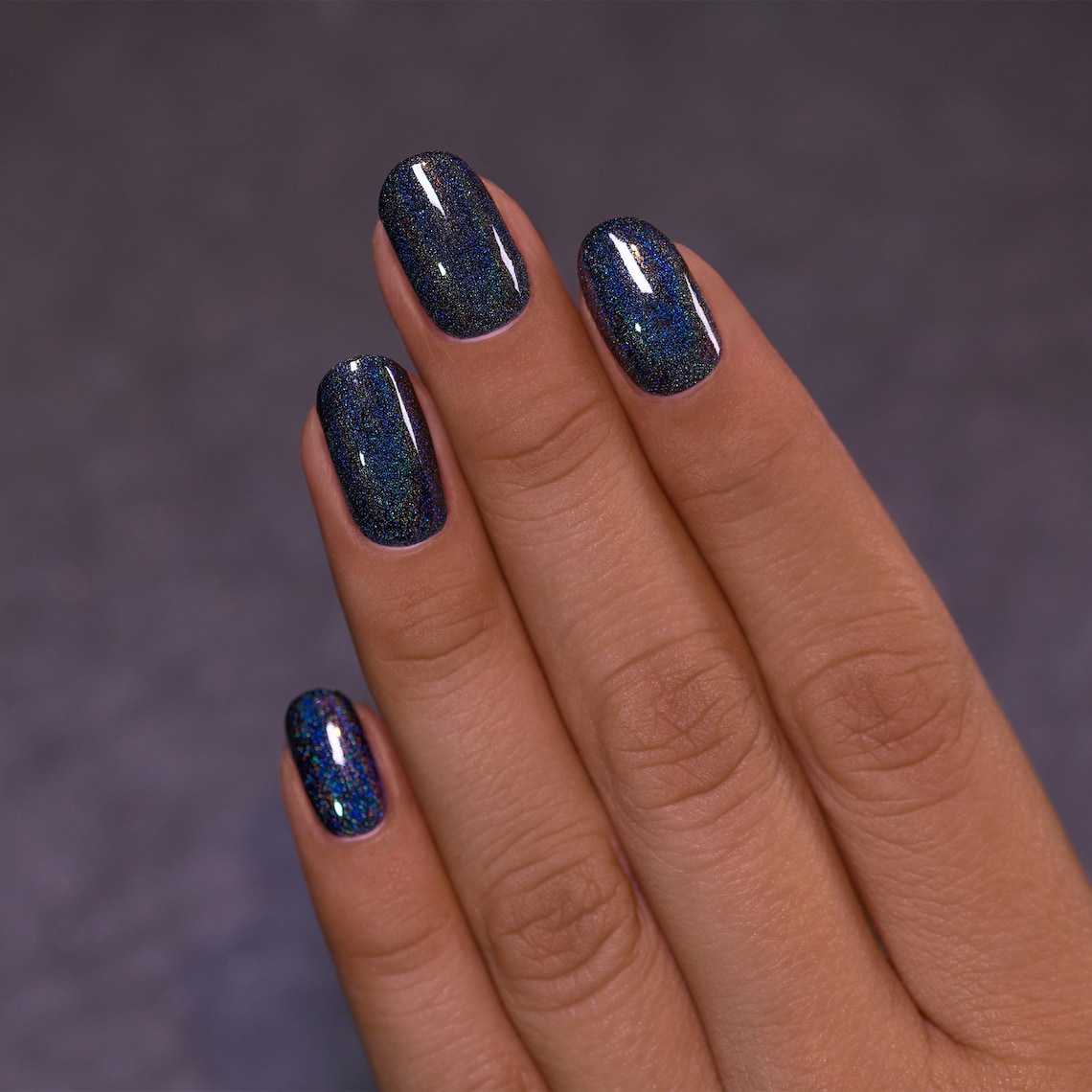 Black Magic Deep Black Holographic Nail Polish | Etsy