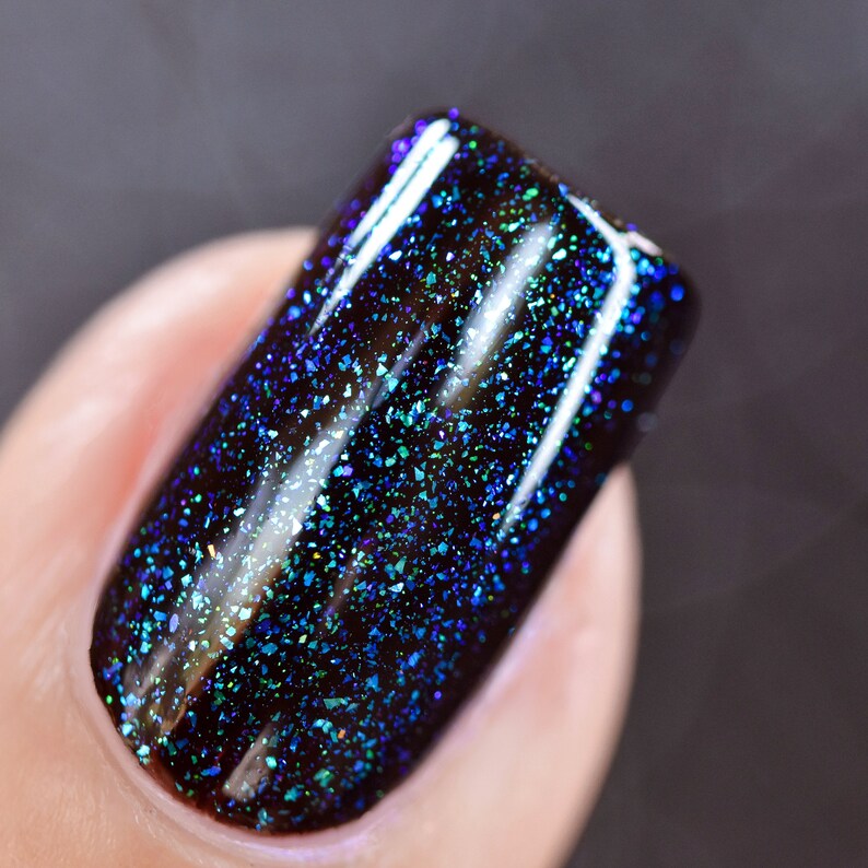 Raven Vivid Teal Purple Blue Iridescent Topper Nail Polish - Etsy