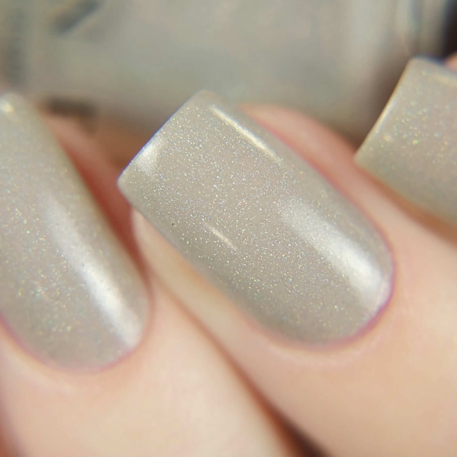 Set in Stone Creamy Greige Holographic Nail Polish - Etsy