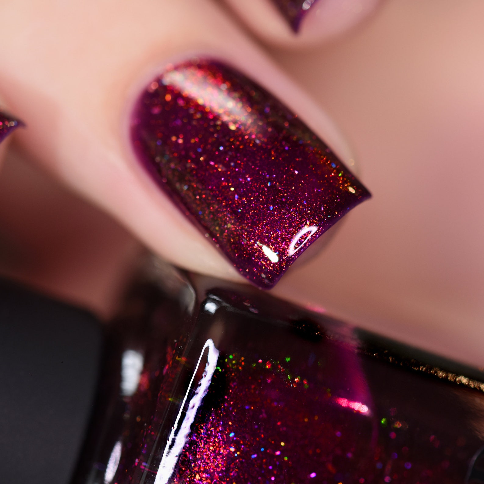 Royalty Deep Claret Holographic Nail Polish - Etsy Australia
