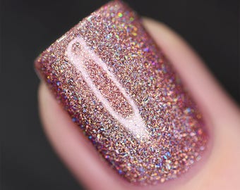 Chelsea Pale Rose Gold Holographic Metallic Nail Polish | Etsy