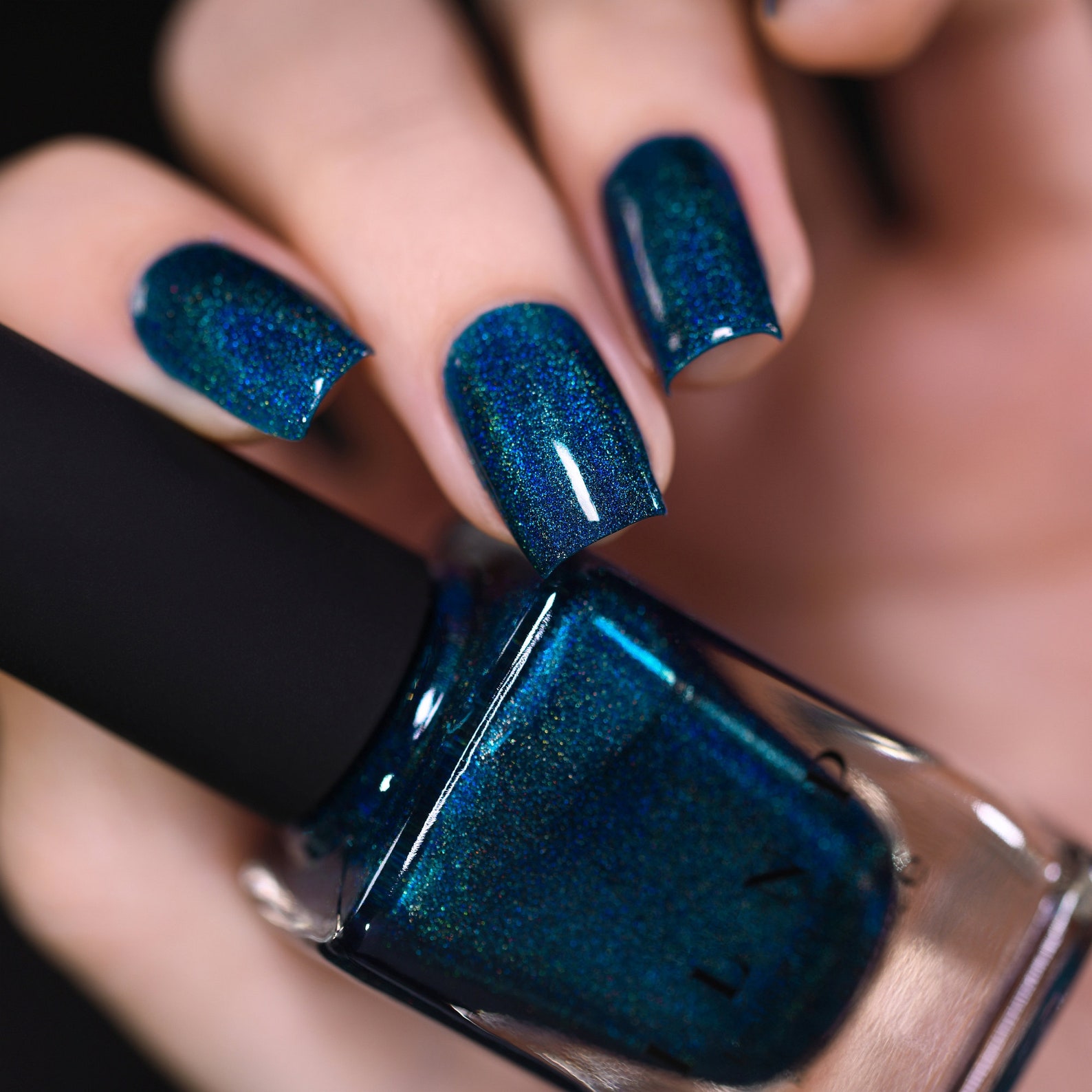 Isabella Petrol Blue Holographic Nail Polish - Etsy Canada