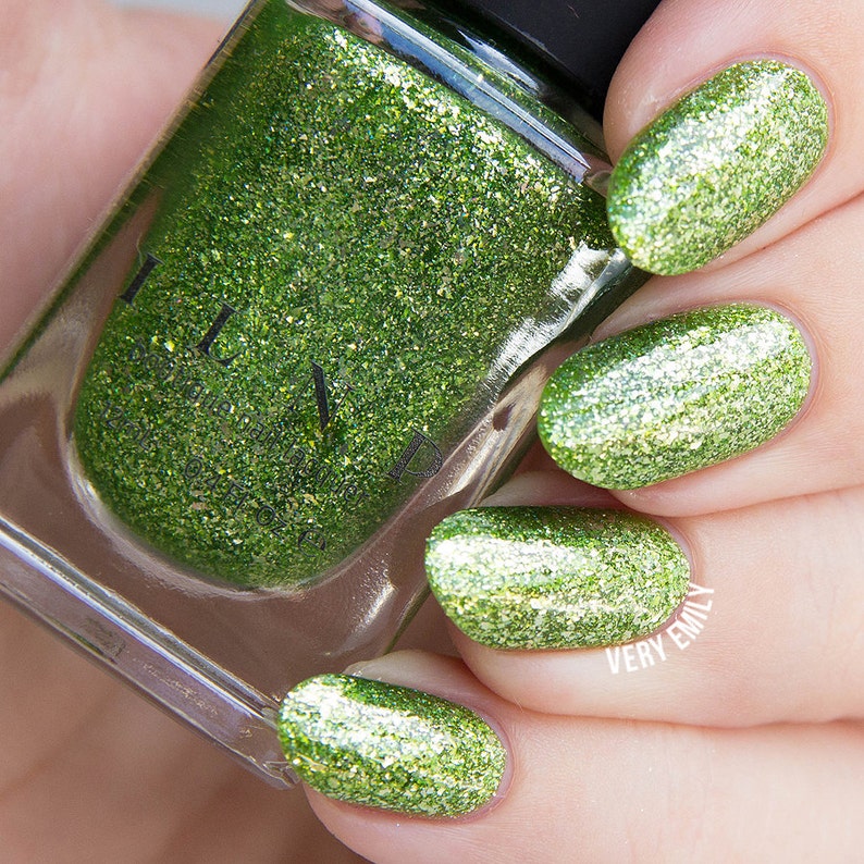 Limelight Bright Lime Green Holographic Nail Polish | Etsy