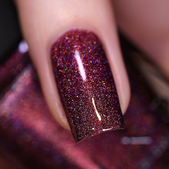 Broadway Saturated Wine-red Ultra Holo™ Nail Polish - Etsy