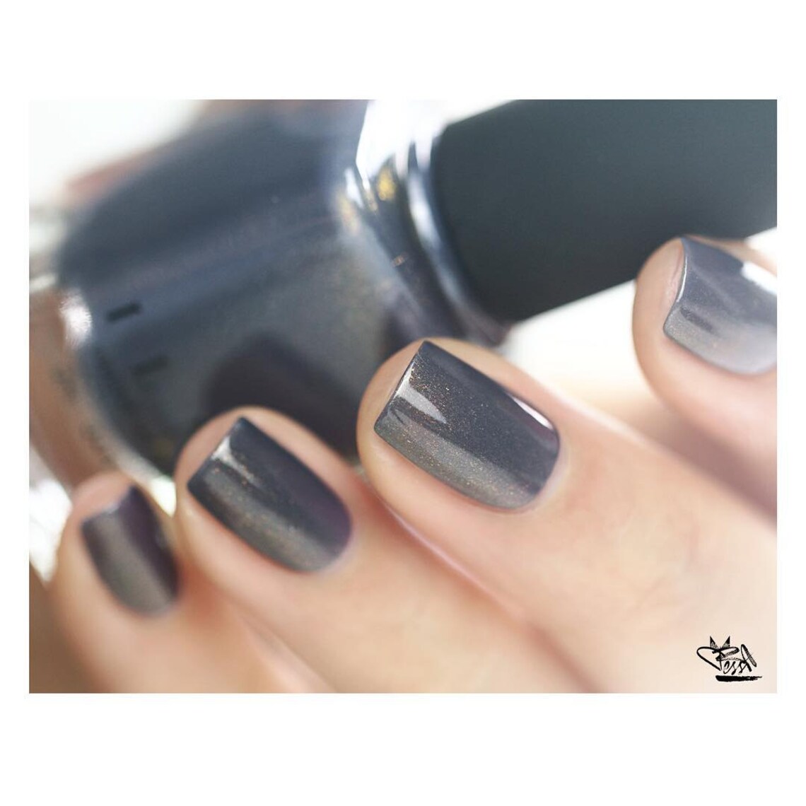 The Boulevard Slate Grey Shimmer Nail Polish | Etsy