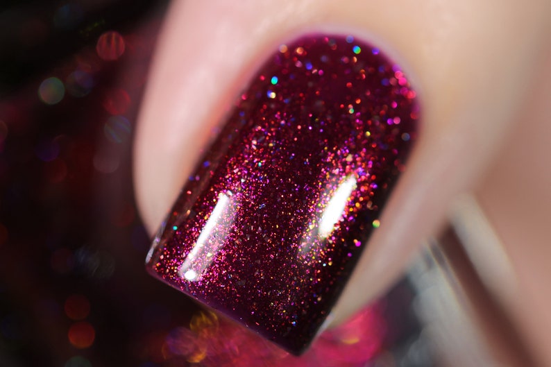 Royalty Deep Claret Holographic Nail Polish - Etsy Australia