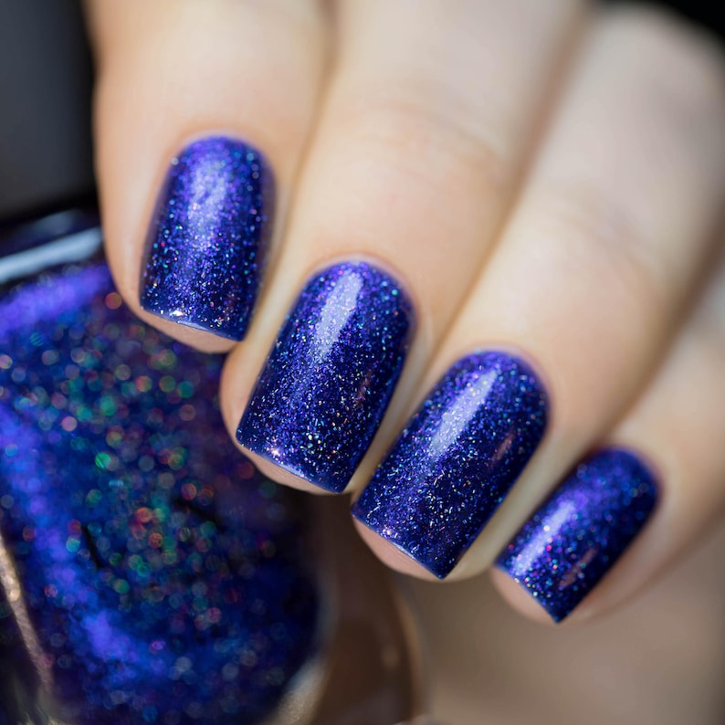 Downpour - Bold Indigo Blue Holographic Nail Polish - Etsy Canada