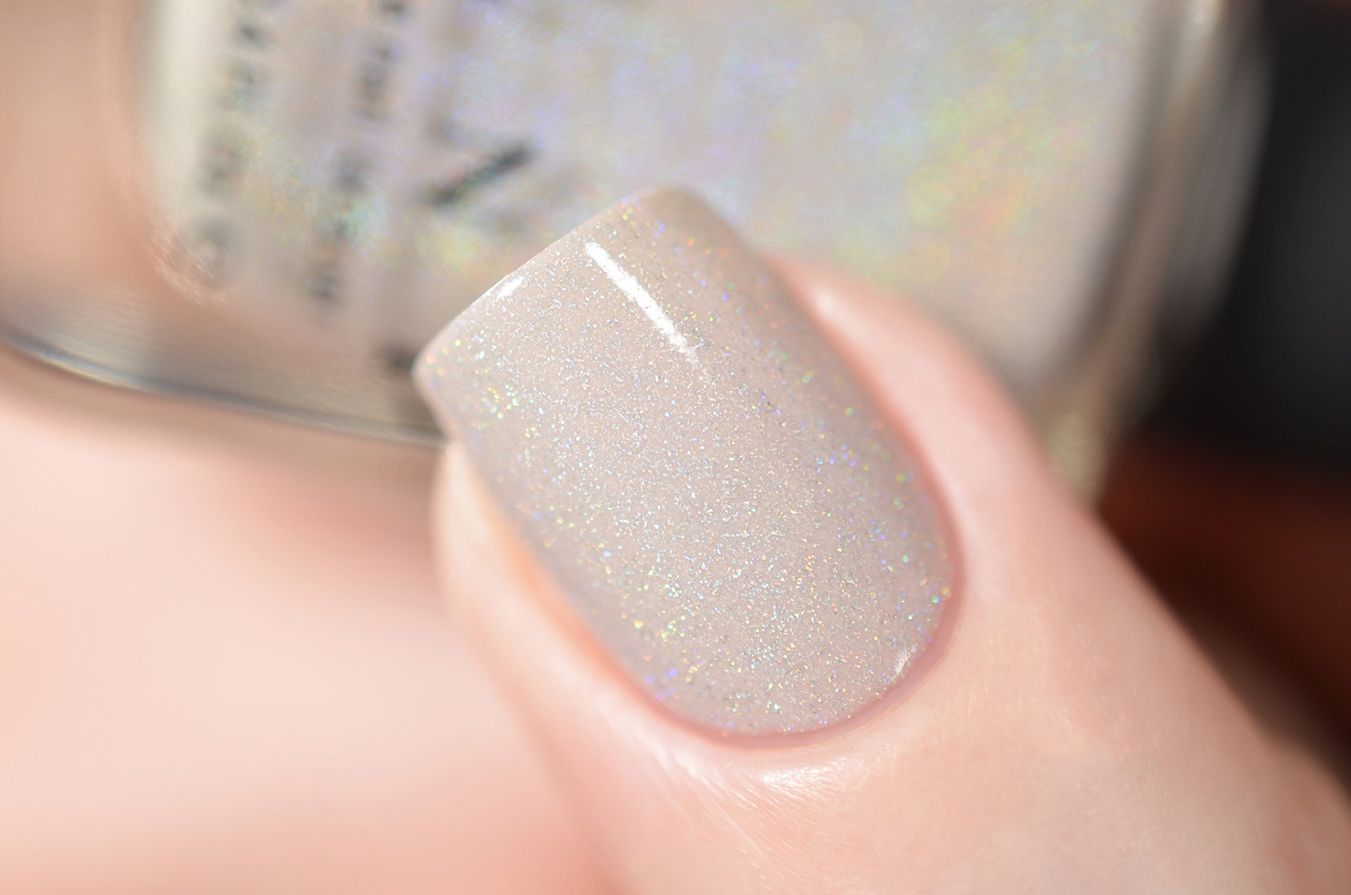 Set in Stone - Creamy Greige Holographic Nail Polish - Etsy