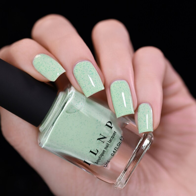Dew Drop Pastel Mint Speckled Nail Polish - Etsy