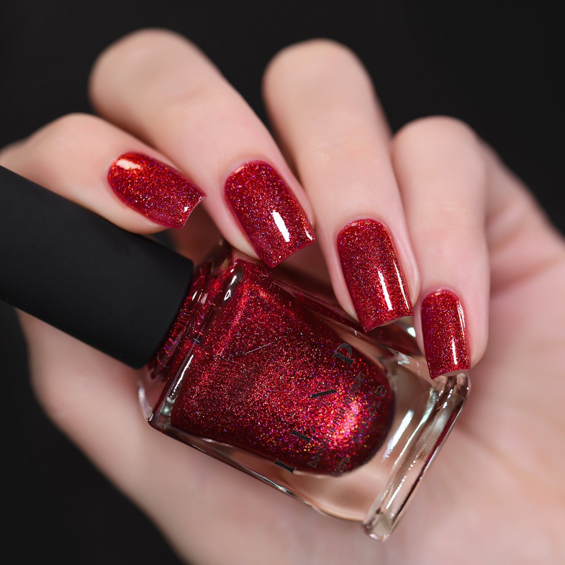 Say Love Ruby Red Holographic Nail Polish - Etsy