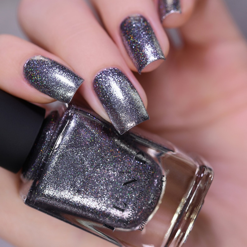 Carbon Sleek Gunmetal Holographic Ultra Metallic Nail Polish - Etsy