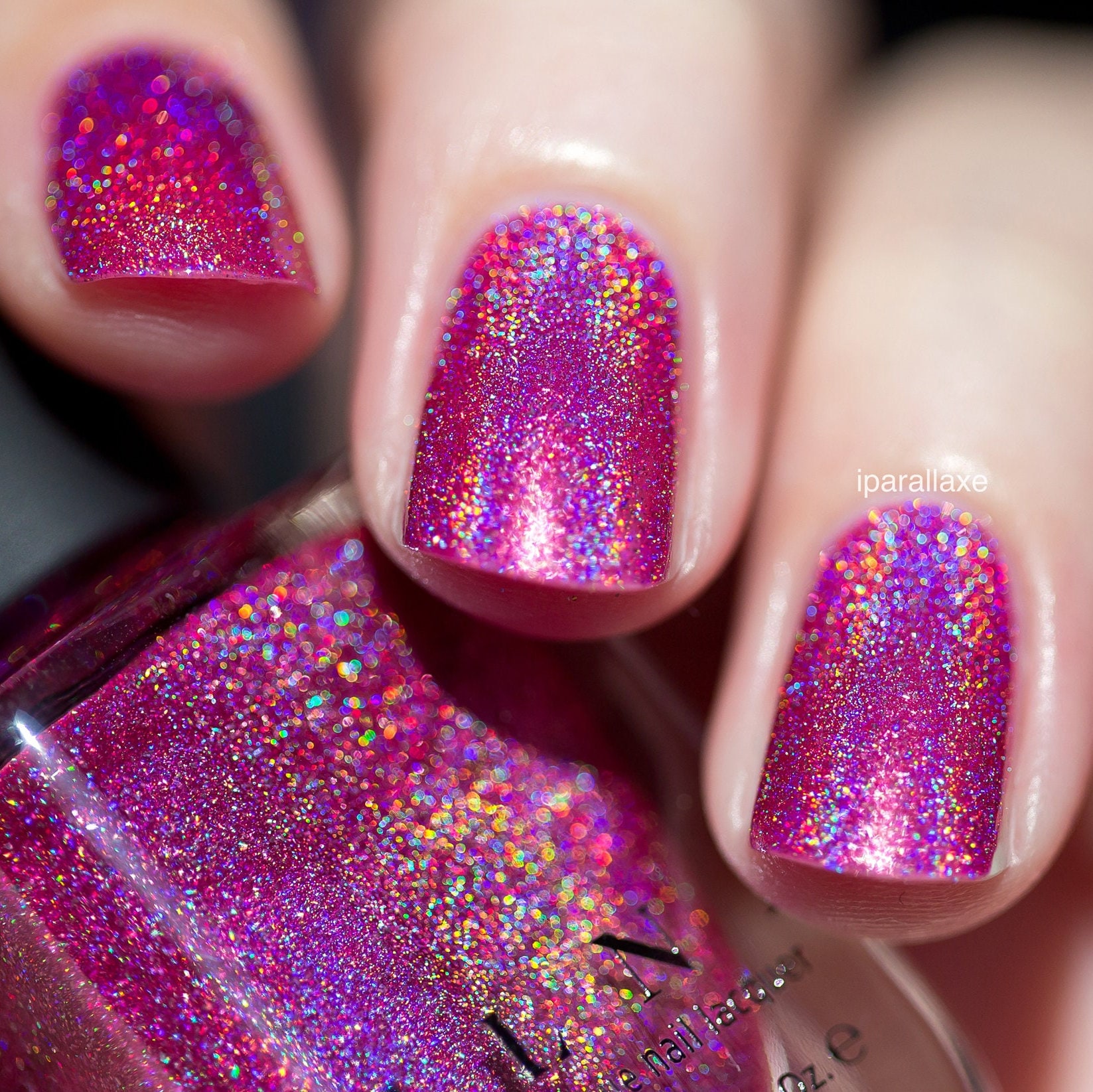 Paige Berry Pink Holographic Nail Polish - Etsy