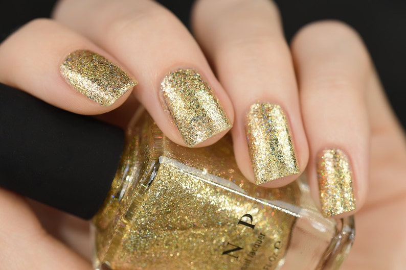 Empire Gold Holographic Nail Polish - Etsy