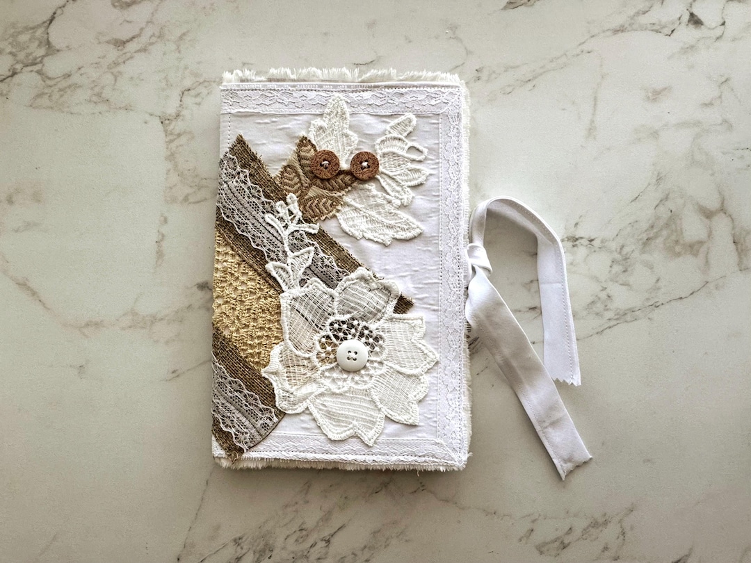 Fabric Junk Journal Cover-handmade, One of a Kind Multi-purpose Journal ...