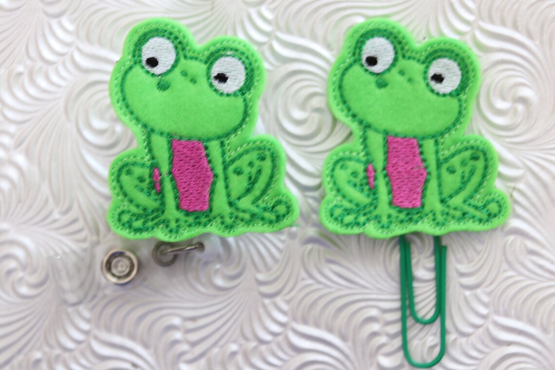 Handsome frog badge reel planner clip badge holder | Etsy