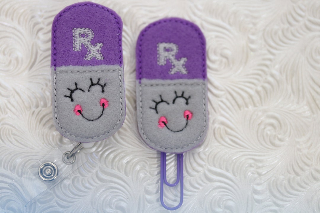 Happy Pill Badge Holder, Planner Clip, Retractable Badge Holder ...