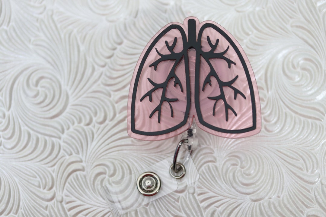 Lungs Badge Holder, Nurse Badge Holder, Cute Badge Reel, Unique Badge ...