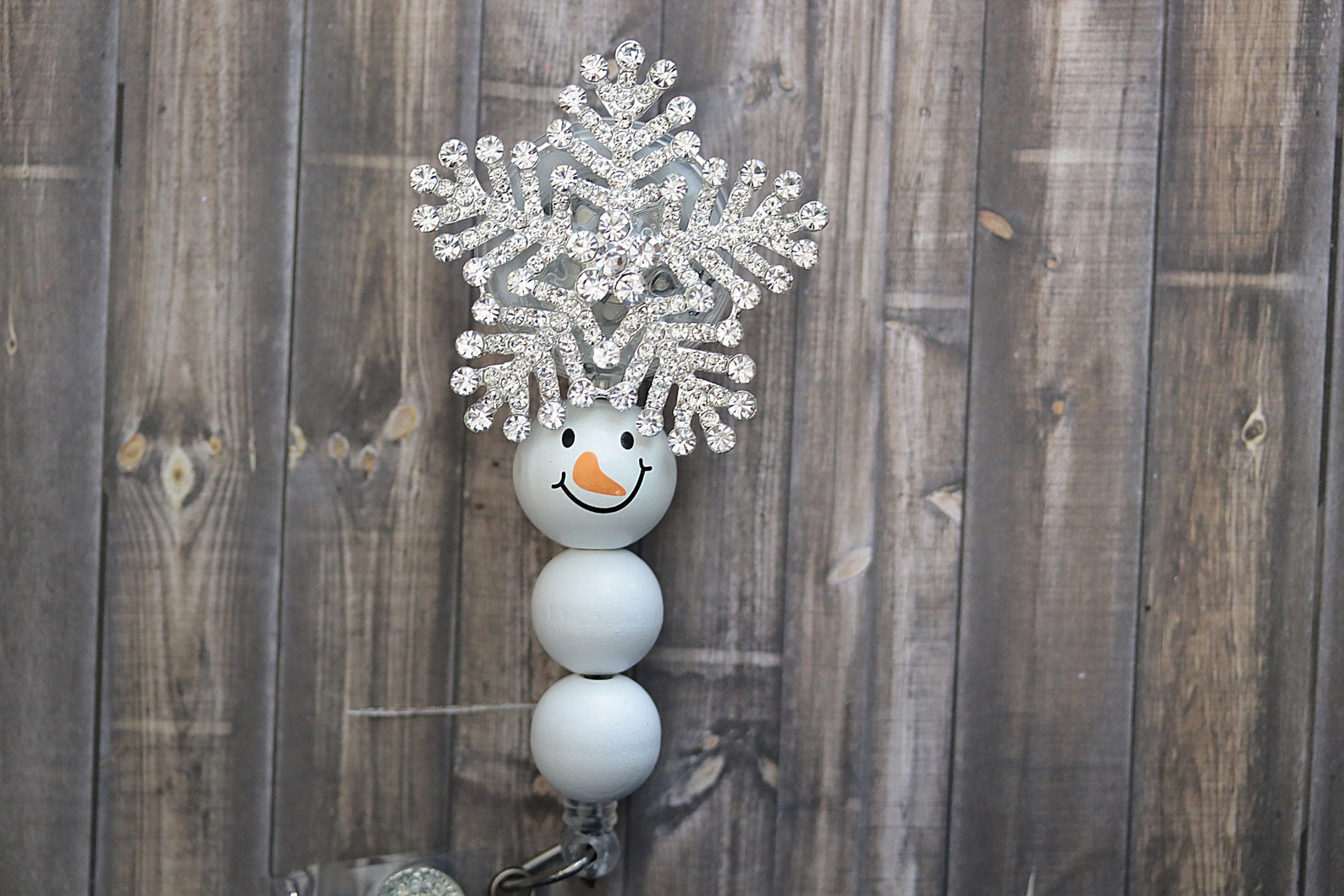 Crystal Snowflake Badge Holder Badge Reel Retractable Badge - Etsy