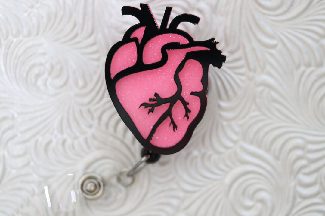 Cardiac Heart Badge Holder, Badge Reel, Retractable Badge Reel, Id ...