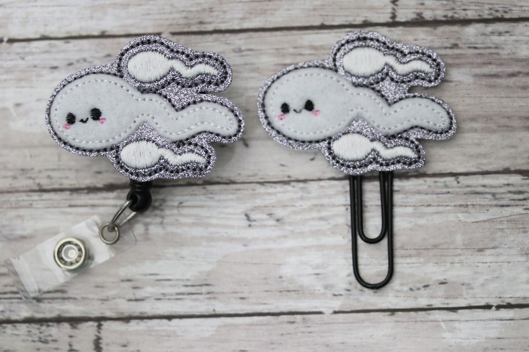 Sperm Badge Reel, Fertility Badge Holder, Planner Clip, Interchangeable ...