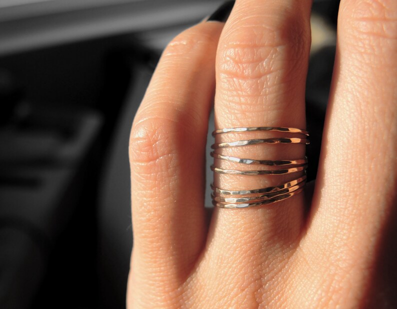 7 Gold Filled Dainty Teeny Tiny Stacking Rings / Ultra Thin - Etsy