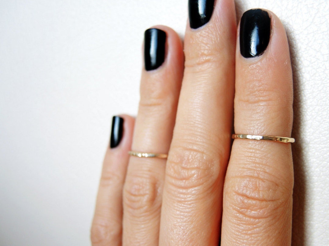 Set of 2 Gold Filled Above Knuckle Rings/ Stacking Rings - Etsy