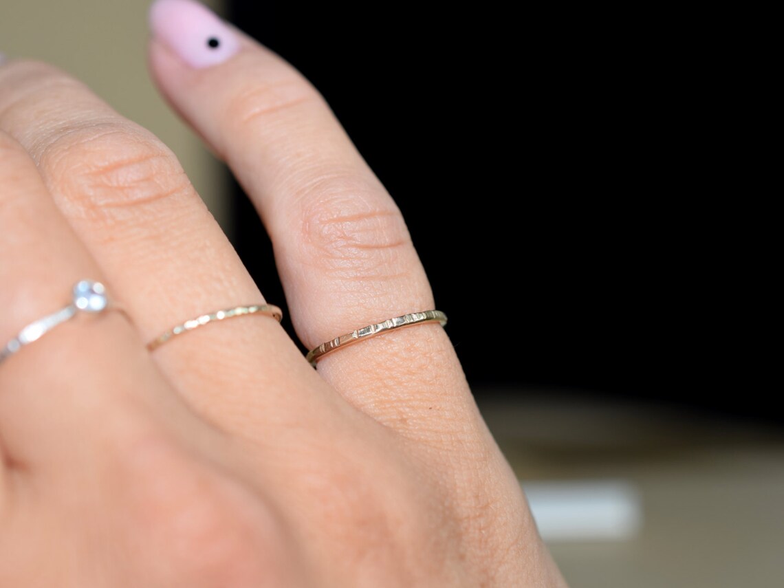 14k Gold Filled Pinky Little Finger / Stacking Ring/ Everyday | Etsy