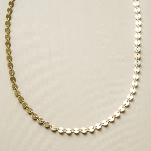 14k Gold Filled Disc Chain Necklace - Etsy