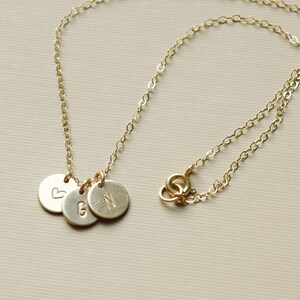 Simple Initial Necklace / Little Circle Disc Coin / Modern Trendy ...
