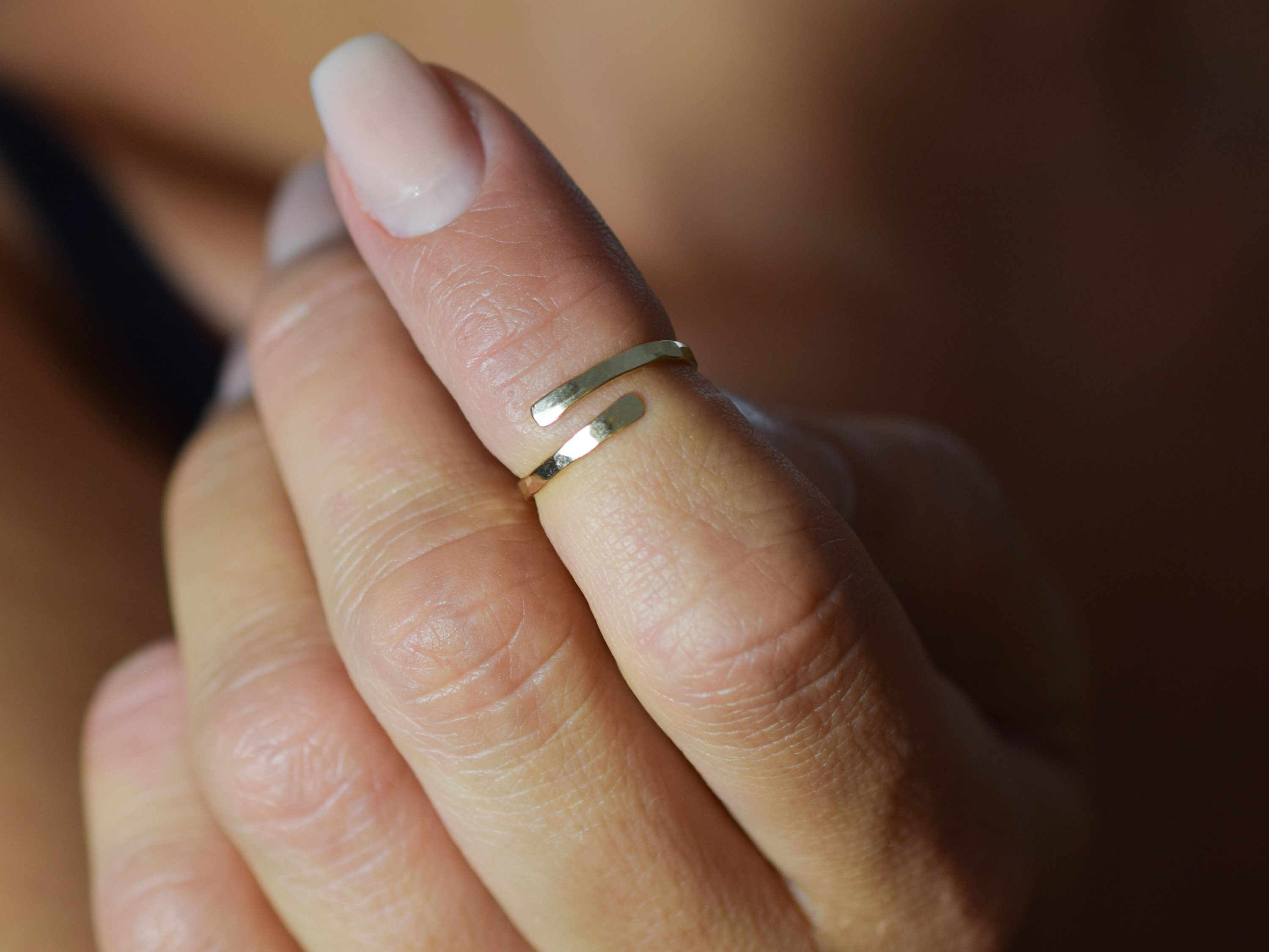 Open bypass ring/ Knuckle midi ring/ Gold filled or sterling | Etsy