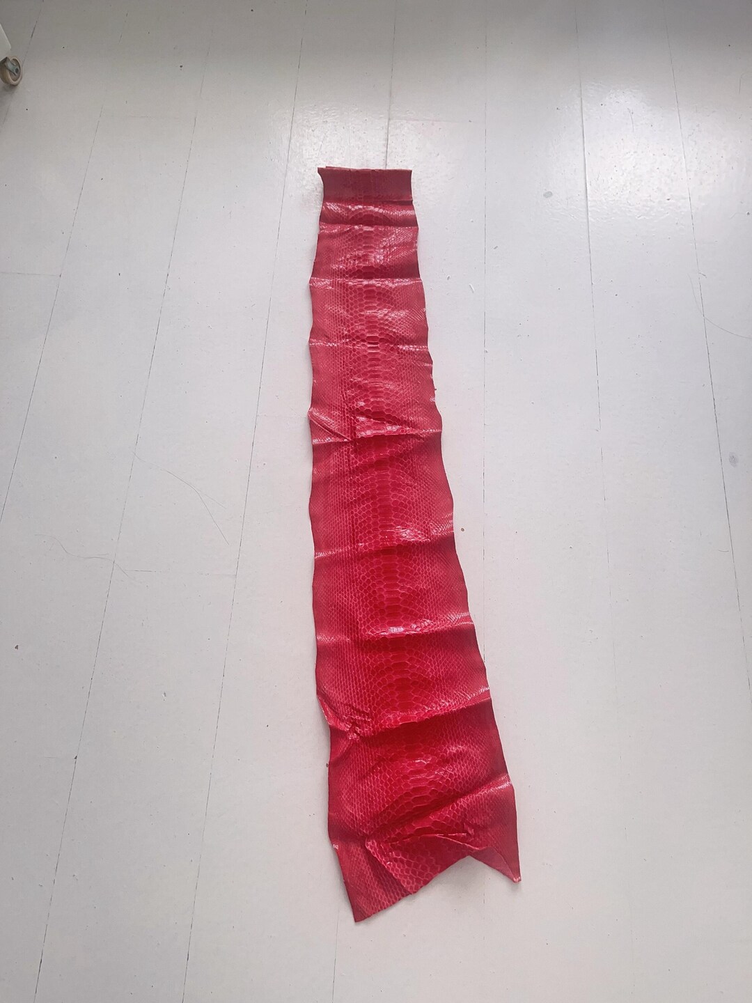Shiny Thin Long Red Snake Leather - Etsy
