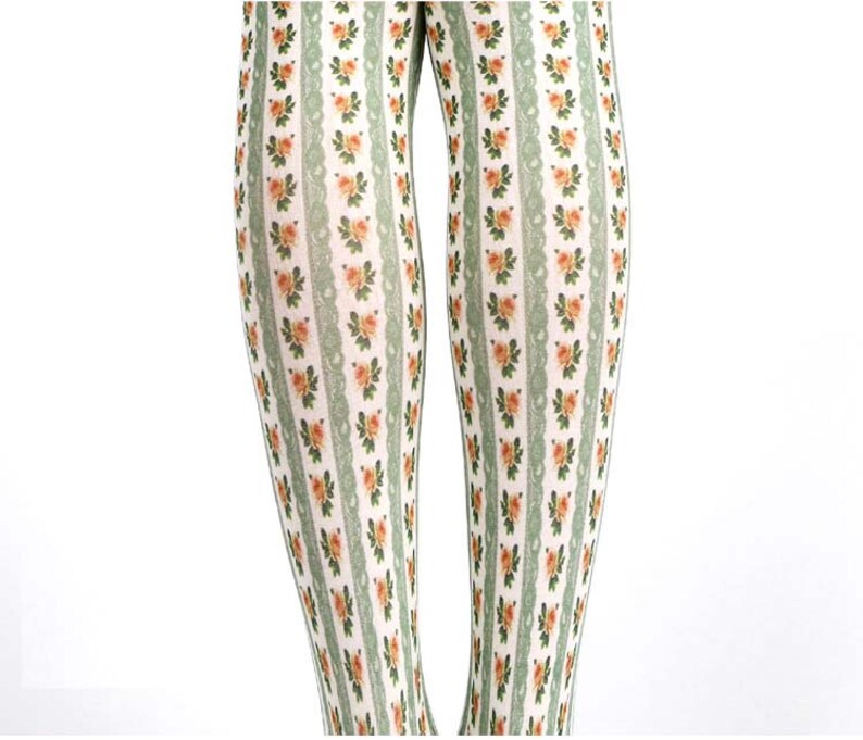 Flower Stripes Pattern Opaque Tights - Etsy