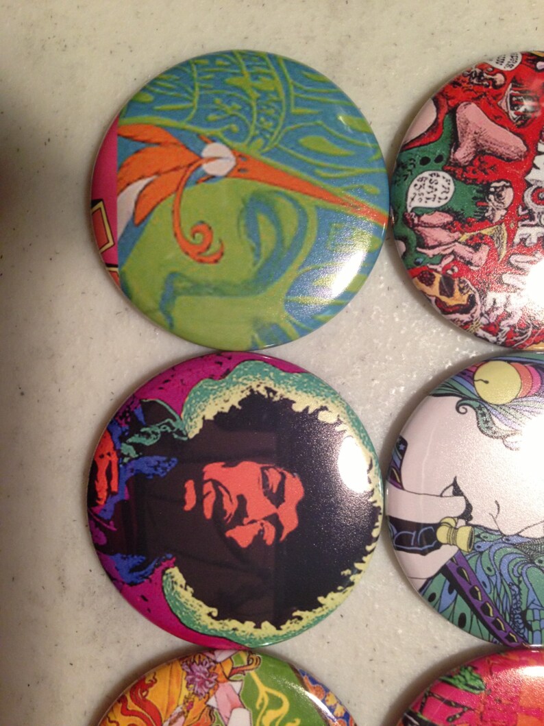 8 retro 60's poster Buttons available as pinbacks | Etsy
