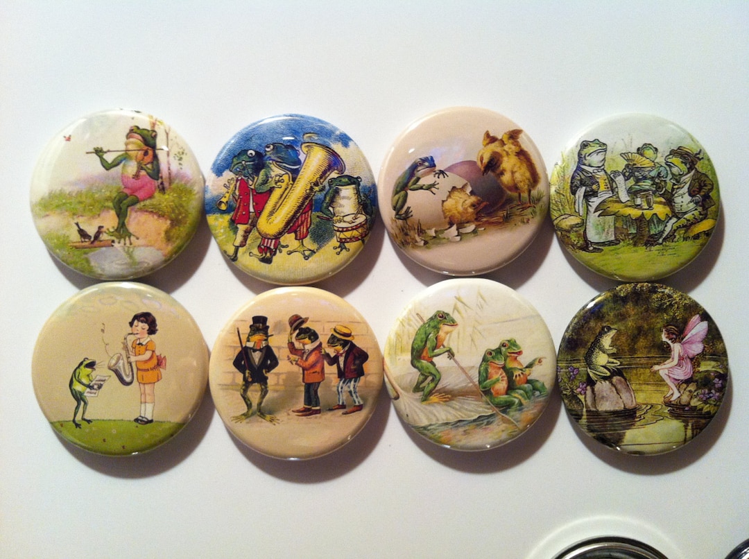 8 Frog Fridge Magnets, Toads, Frogs, Reptiles, SET 1 With Vintage ...
