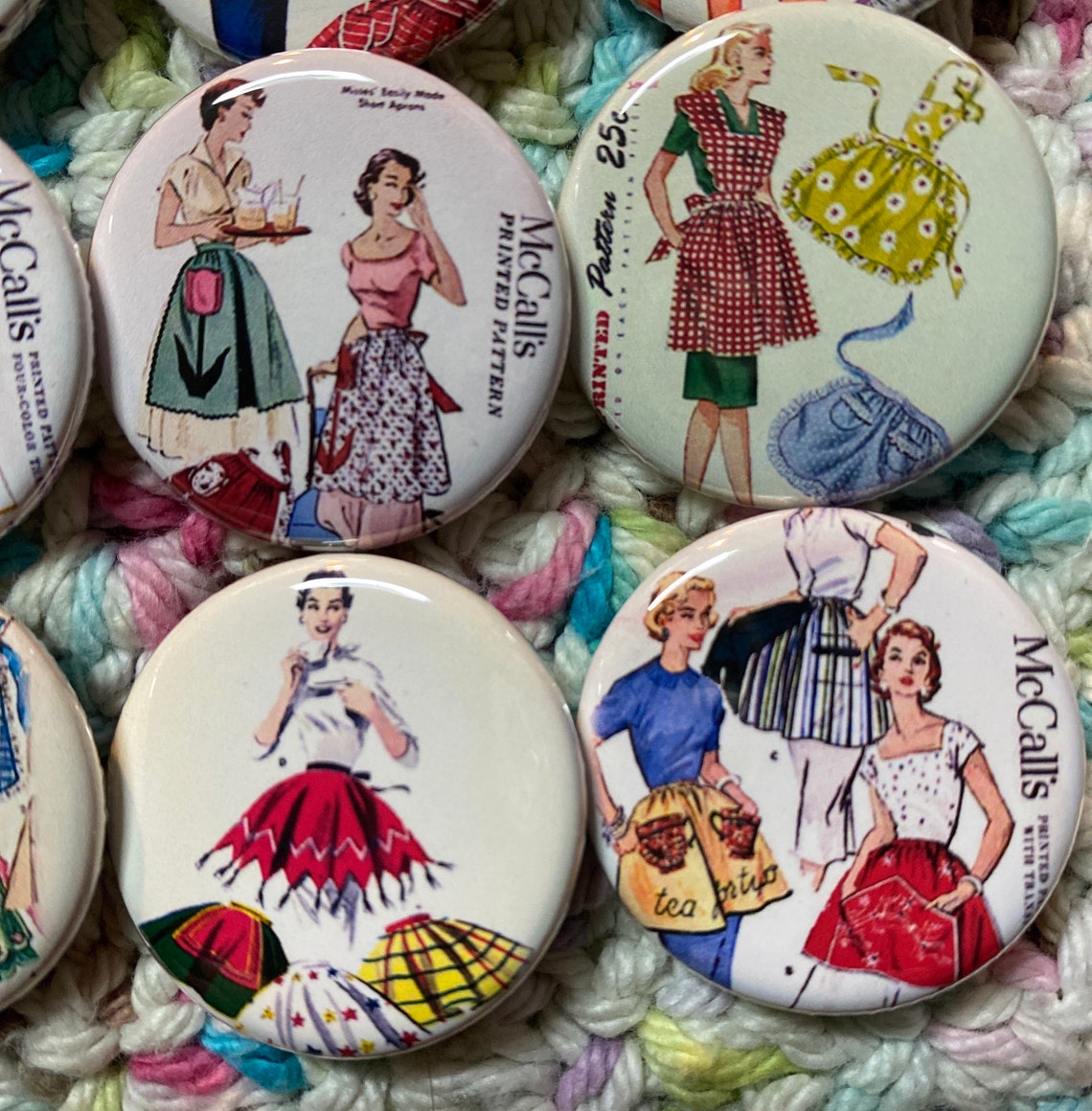 9 Apron Buttons Available as Pinbacks Flatbacks Magnets and - Etsy