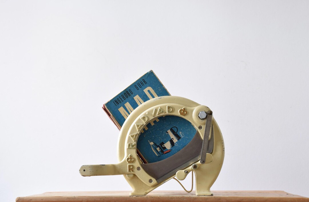 Vintage RAADVAD Denmark - Bread Slicer - Original Beige Cream & Gold ...