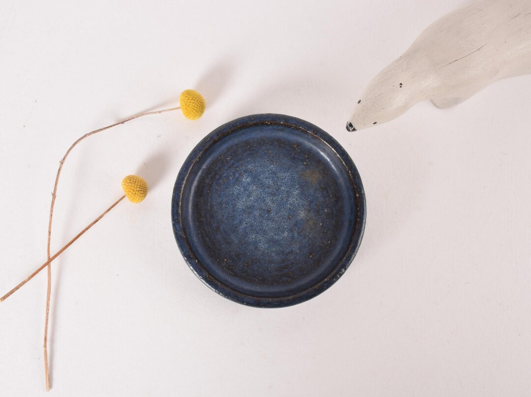 Vintage Danish PALSHUS - Small Circular Tray / Dish - Midnight Blue ...