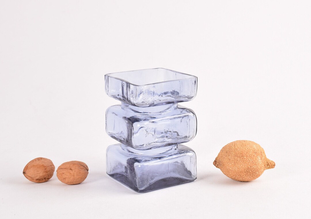 Rare Size Riihimäen Lasi Tall PALA Vase Lilac Blue Glass by Helena ...