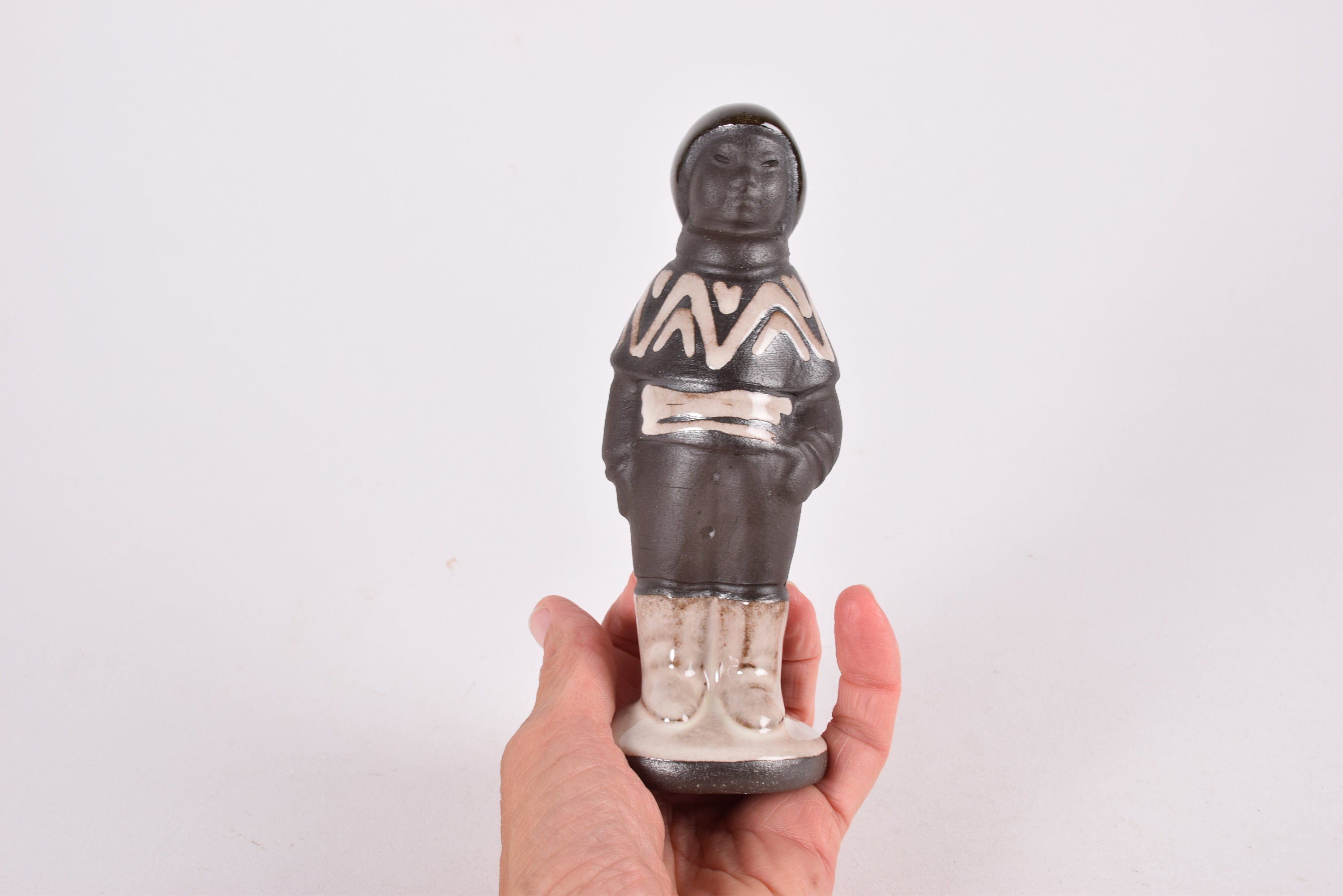 Vintage Danish Ceramic Inuit Figurine Hyllested | Etsy